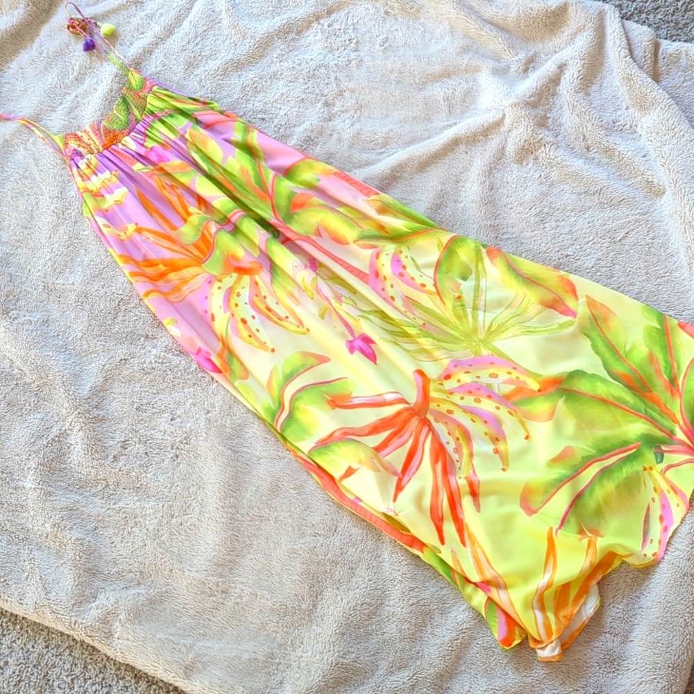 Farm Rio Tropical Print Midi Dress - Gem